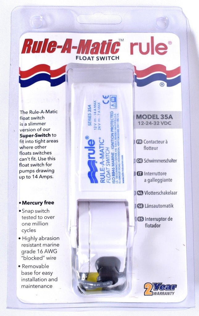 Bilge Pump Rule-A-Matic 12-24-32 VDC Float Switch With Fuse